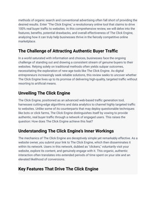 The Click Engine Review: Unlocking Authentic Buyer Traffic in 2023 | PDF | Web Development ...