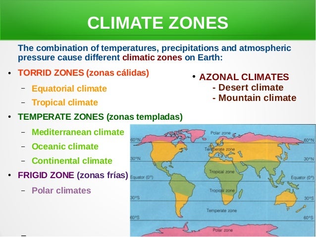 The climate and bioclimte zones