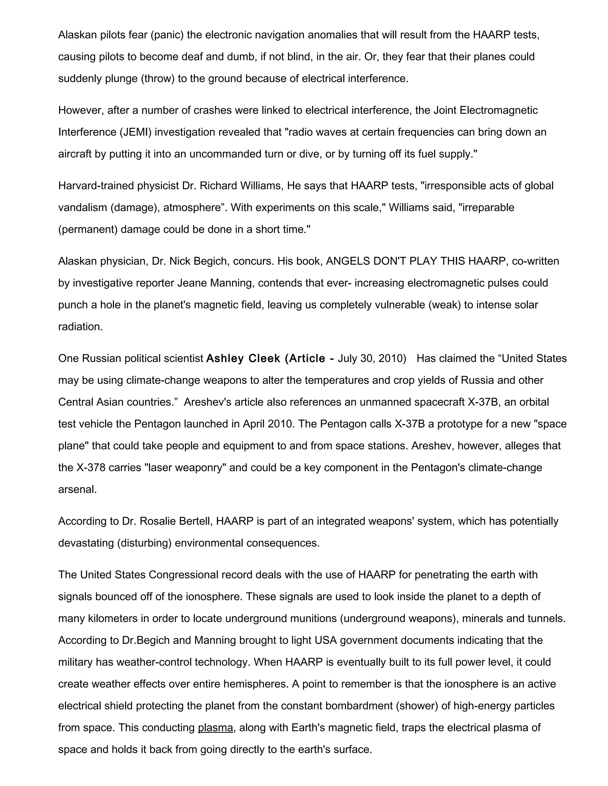 The climate change and weather weapons assignment 2003 | DOC