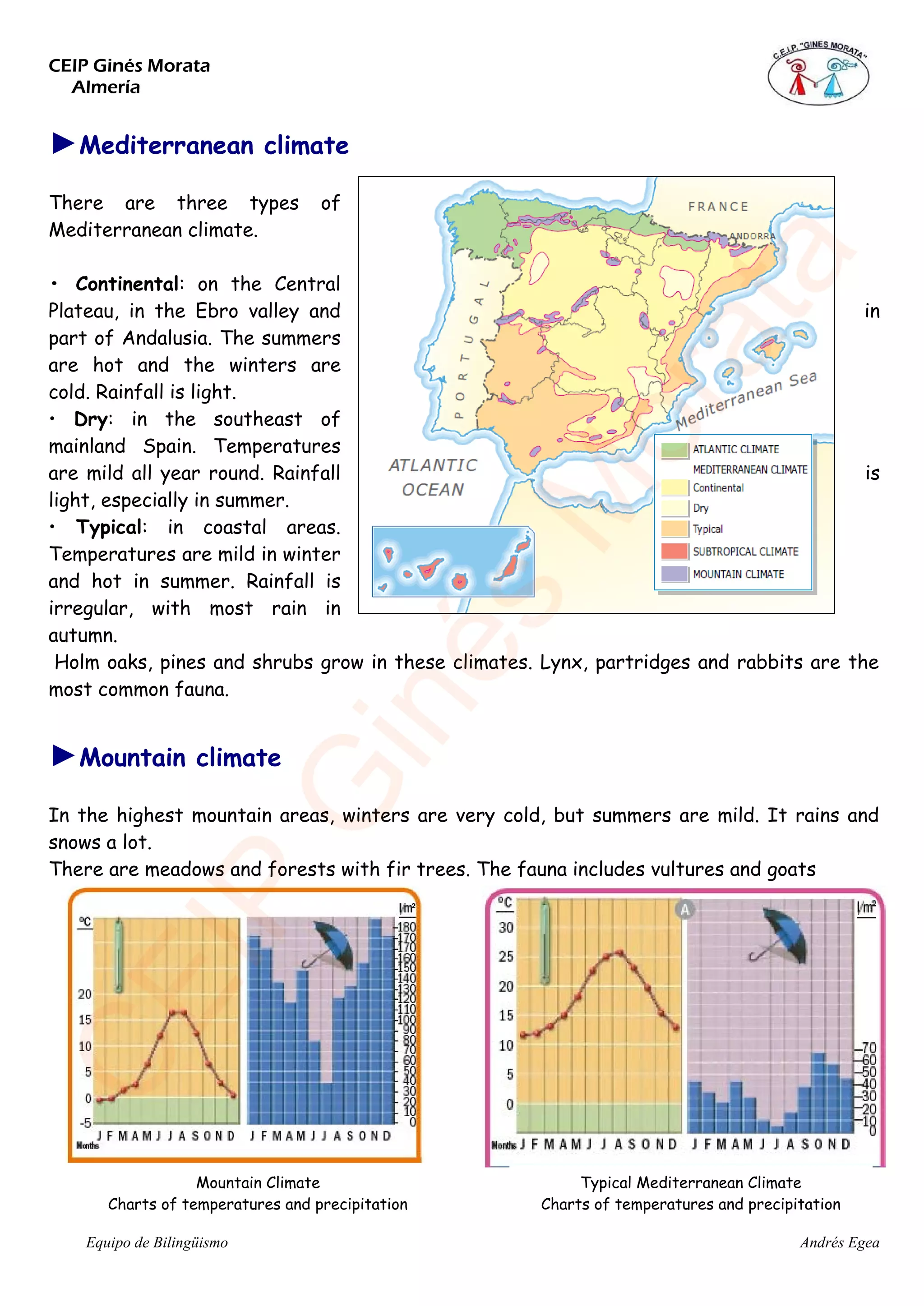 The climate of spain 5º | PDF