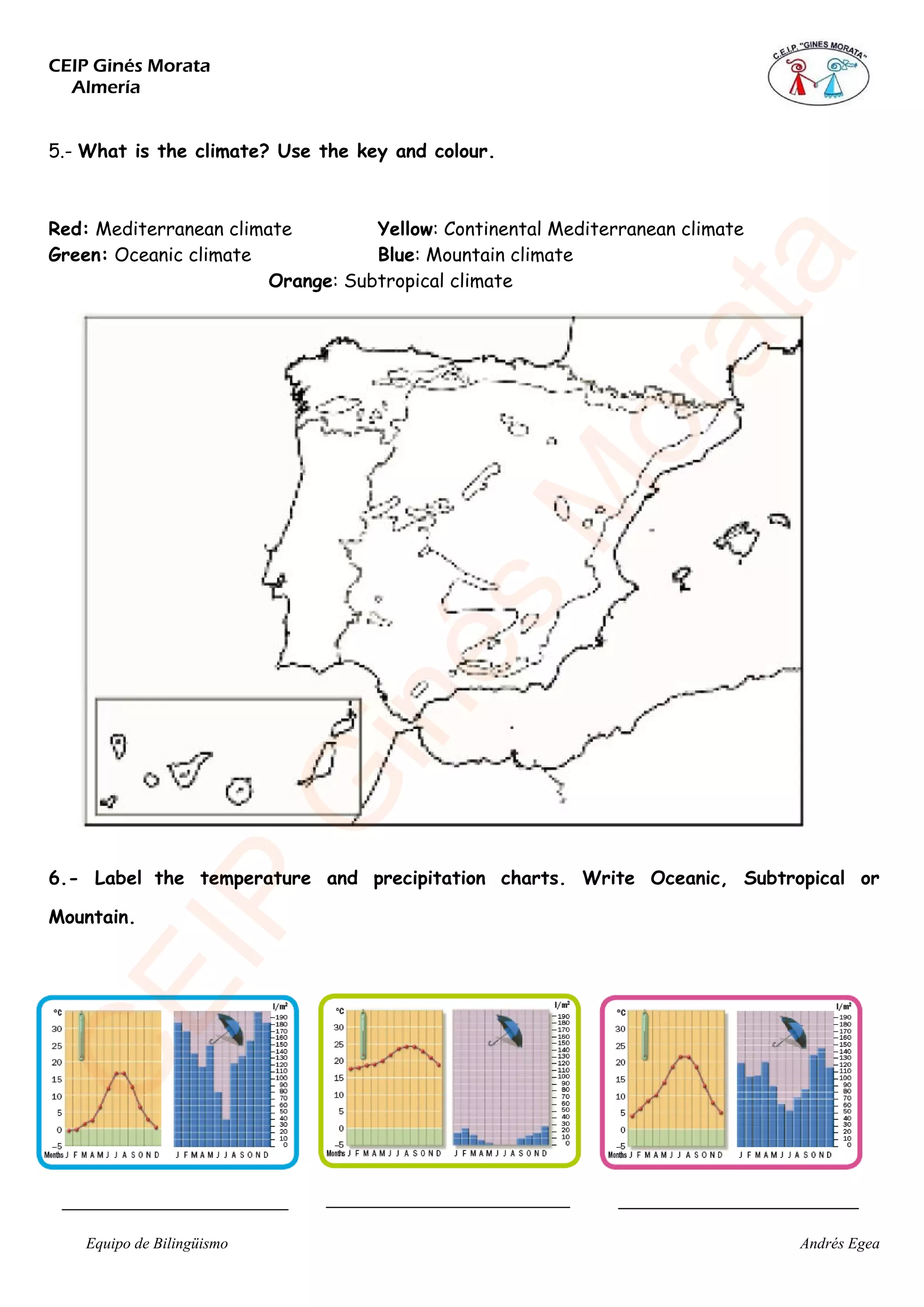 The climate of spain 5º | PDF