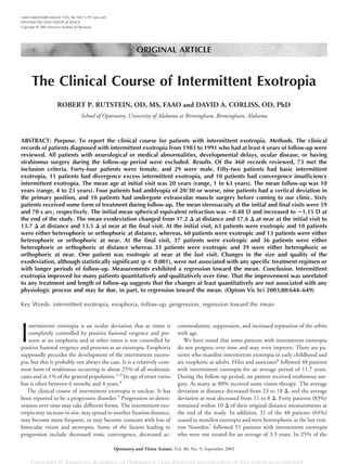 The clinical course_of_intermittent_exotropia.9 | PDF | Eye and Vision ...