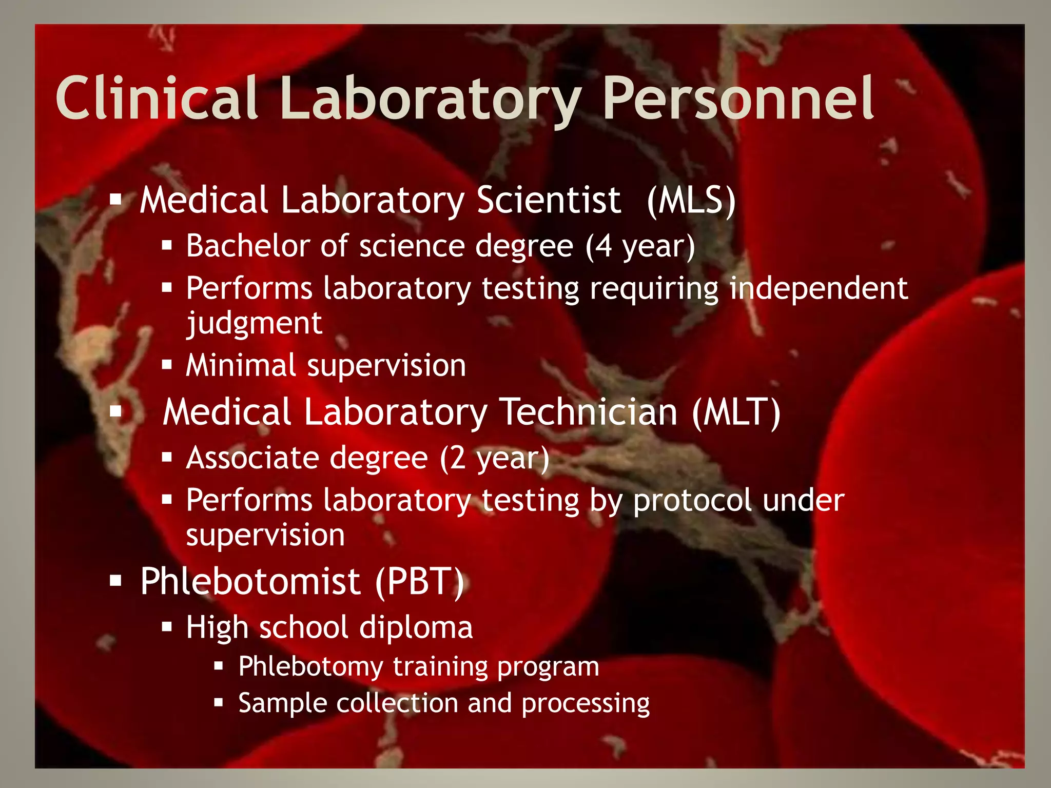 The clinical laboratory | PPTX