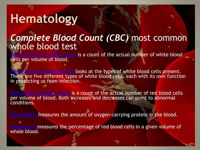 The clinical laboratory | PPTX | Blood Disorders | Diseases and Conditions