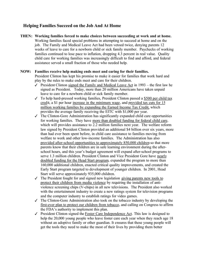 The Clinton Record 1993-2001 - Peace, Progress and Prosperity | PDF