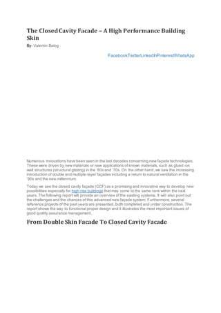 The Advanced Facade Technology – CCF | PDF