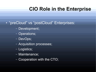 The Cloud: CIO\'s Perspective | PPT