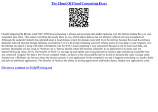 The Cloud Of Cloud Computing Essay | PPT