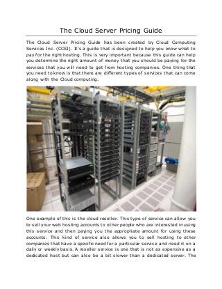 The cloud server pricing guide