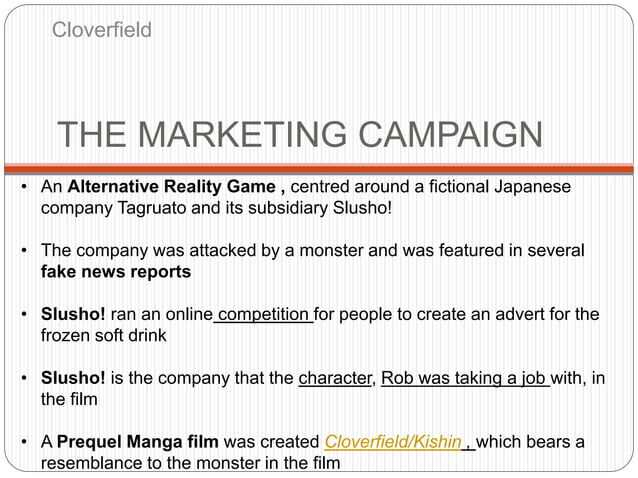 The cloverfield campaign | PPT