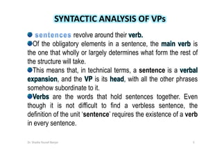 The class of verb & verb phrases, presentation 7 | PDF