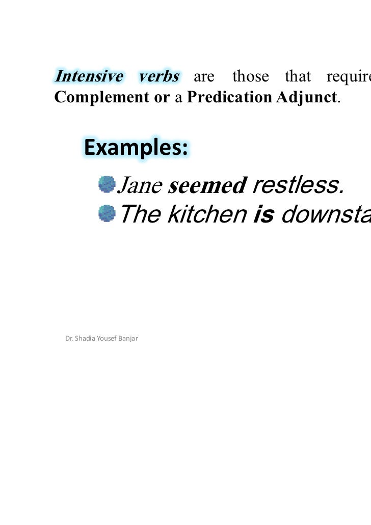The class of verb & verb phrases, presentation 7