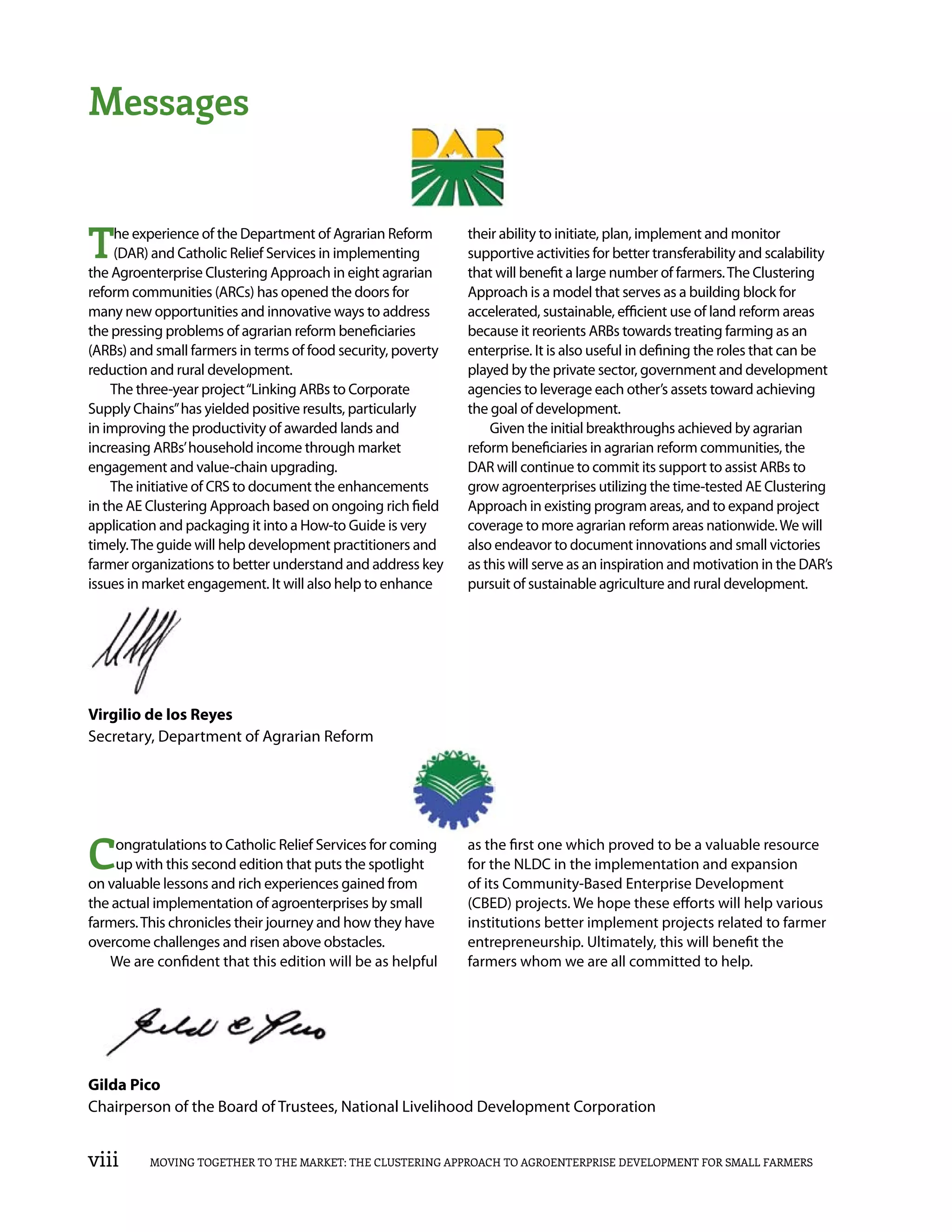 The Clustering Approach to Agroenterprise Development for Small Farmers ...
