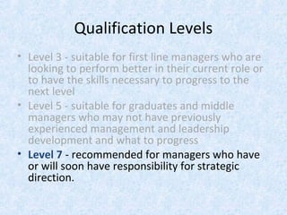 The cmi and management and leadership qualifications tony evans | PPT