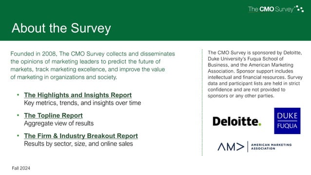 The CMO Survey - Highlights and Insights Report - Fall 2024 | PDF
