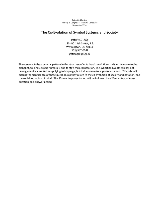 The co evolution of symbol systems and society | PDF