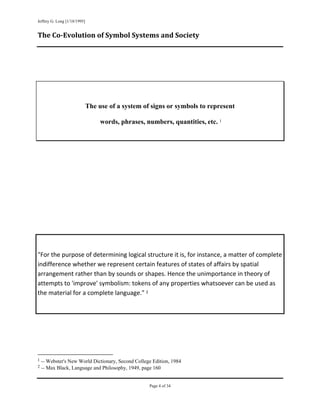 The co evolution of symbol systems and society | PDF