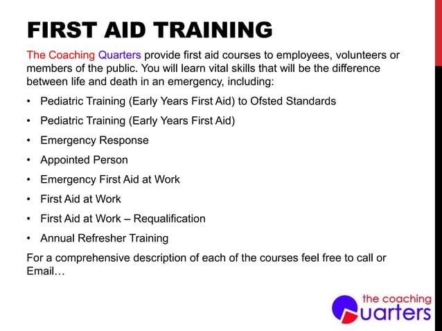 The coaching quarters introduction | PPSX | Vocational Training | Careers