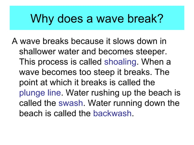 The coast lesson 1 waves and tides