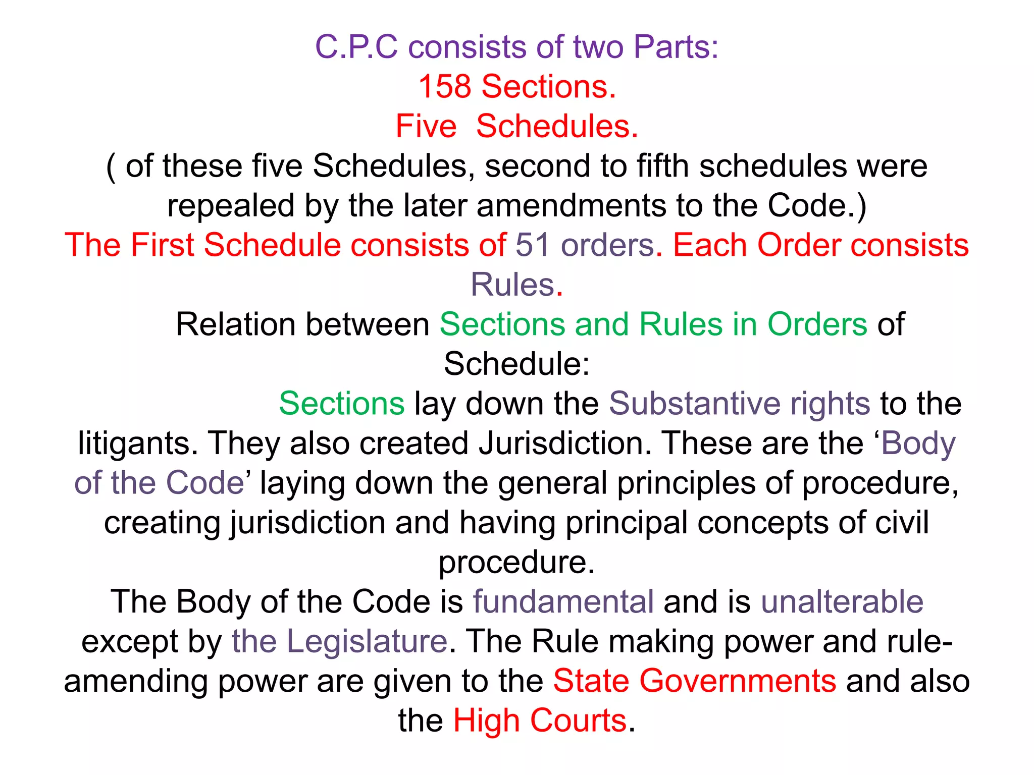 The Code of Civil Procedure, 1908 | PPTX