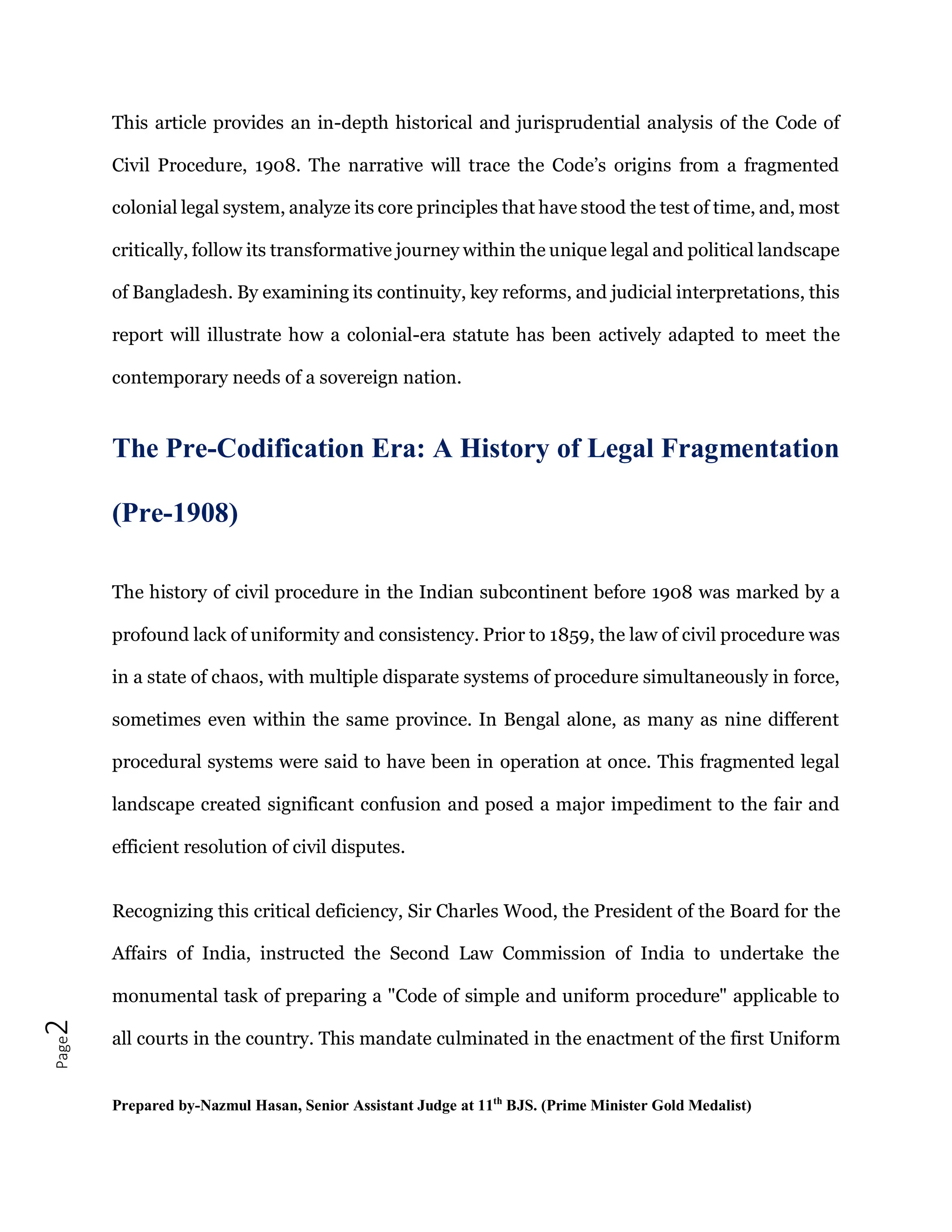 The Code of Civil Procedure, 1908-A Historical and Jurisprudential ...