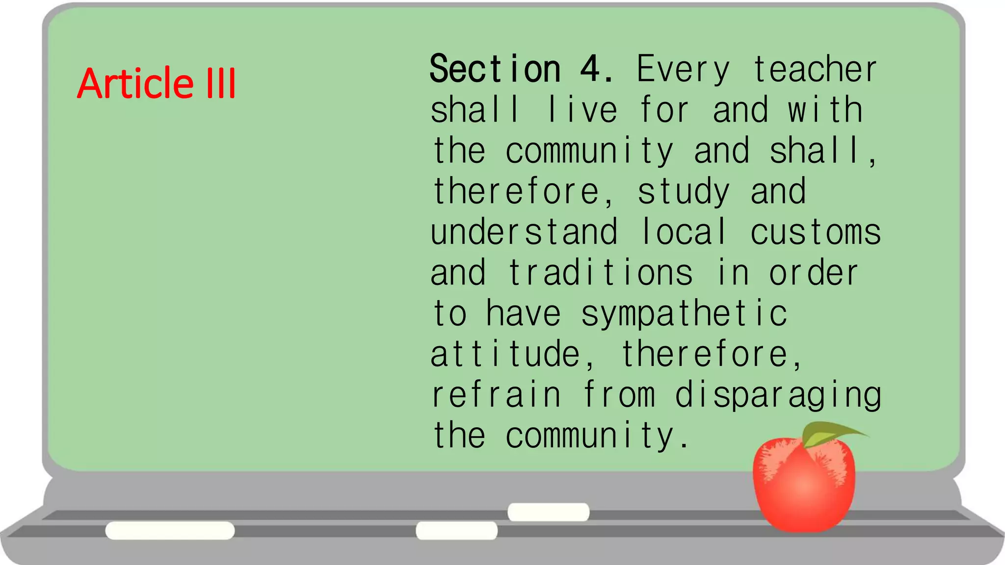 The code of ethics for professional teachers | PPTX