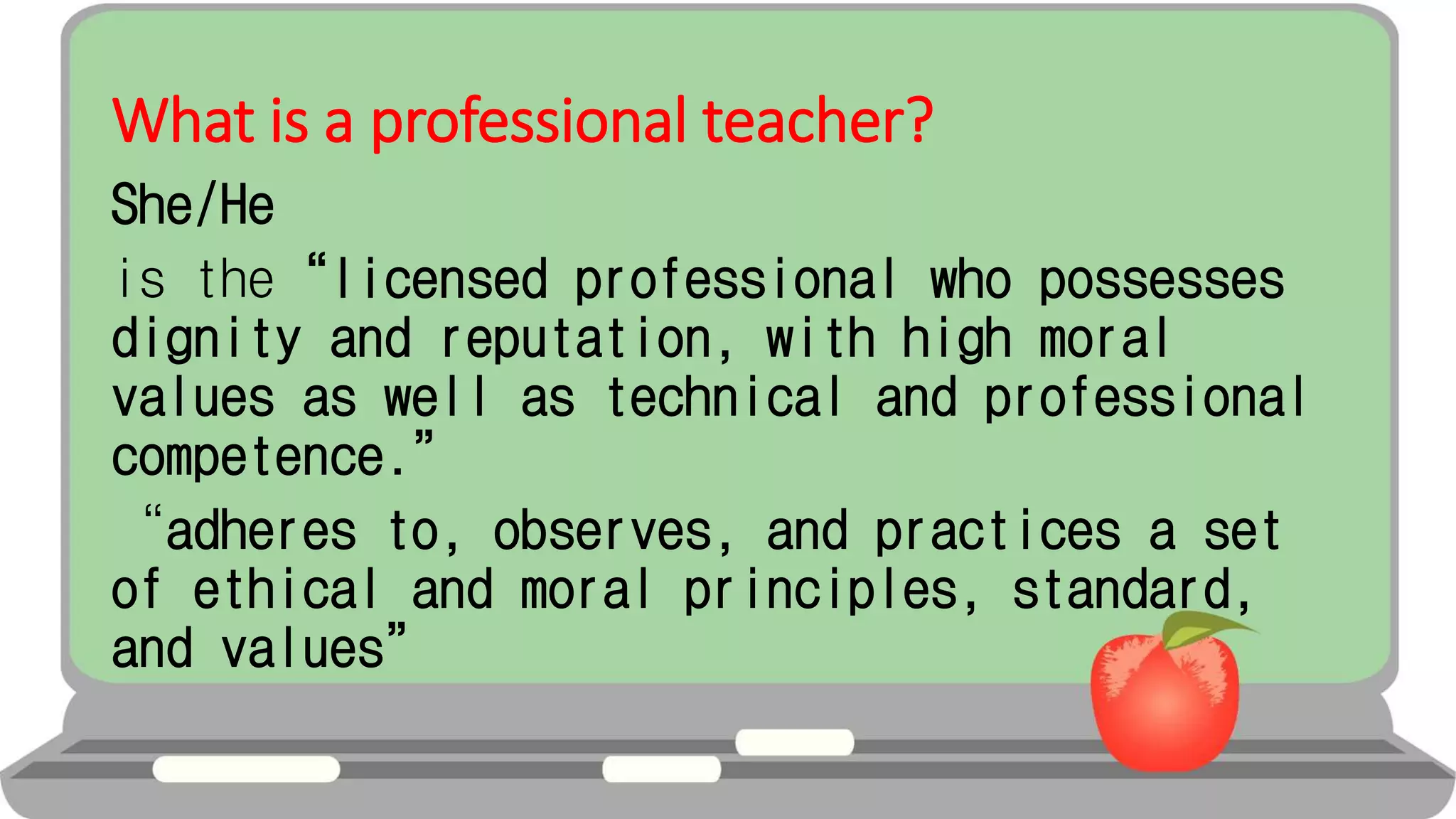 The code of ethics for professional teachers | PPTX