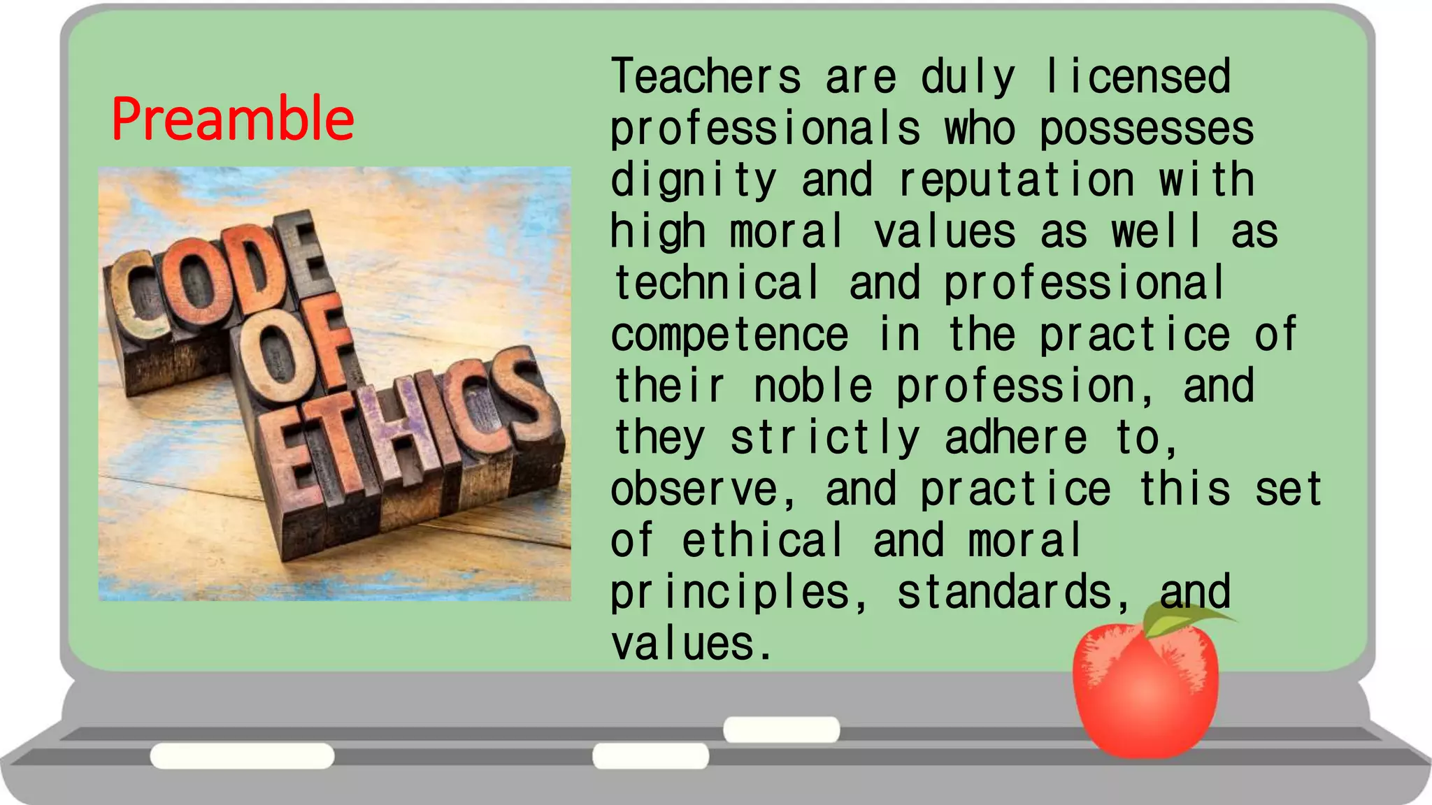 The code of ethics for professional teachers | PPTX