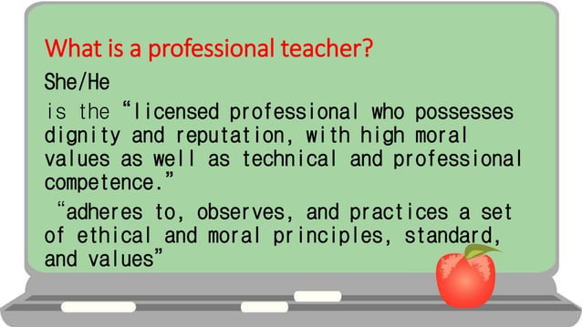 The code of ethics for professional teachers | PPTX | Professional ...