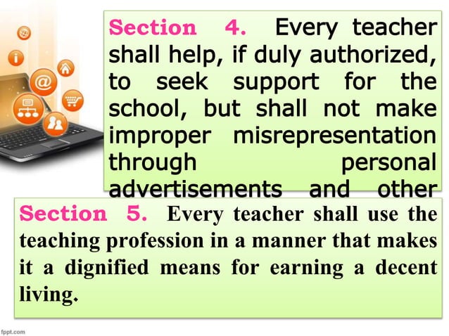 The code of ethics of the professional teachers | PPTX