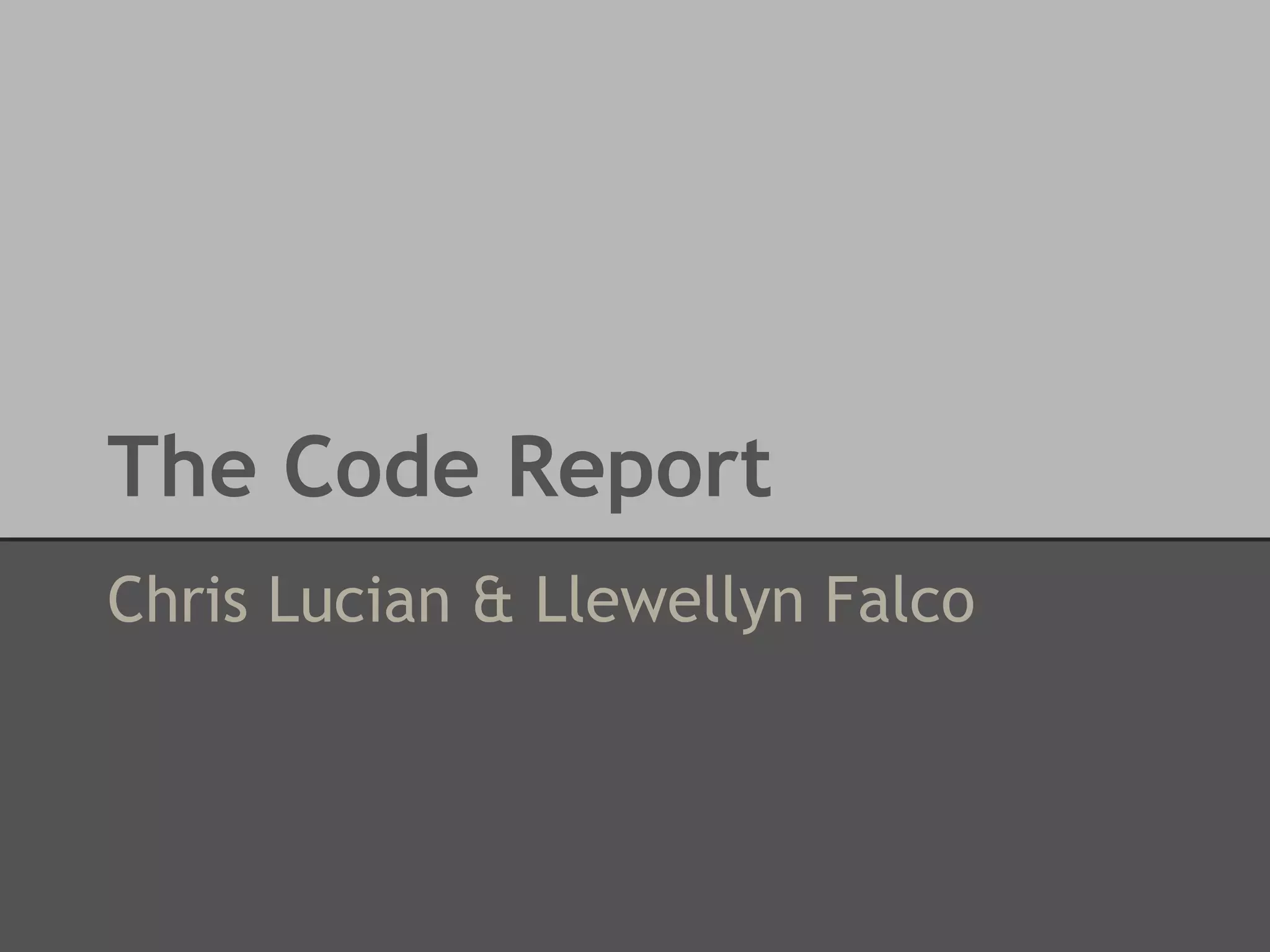 The code report (v1) | PPT