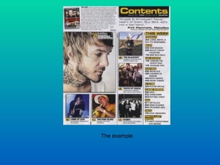 The codes and conventions of a music magazine contents | PPT
