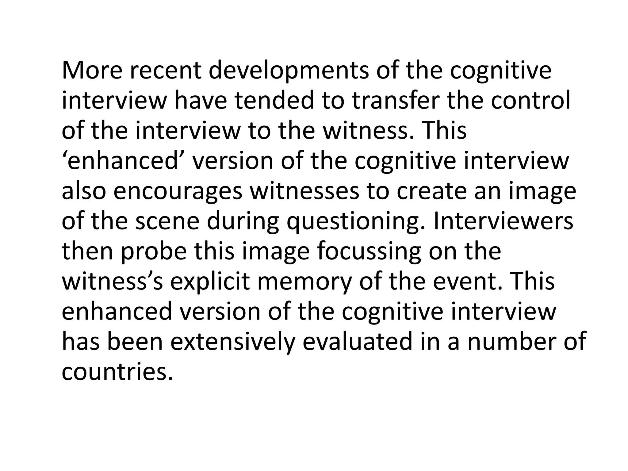 The cognitive interview | PPTX