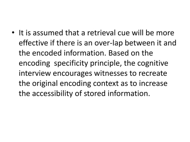 The cognitive interview | PPTX