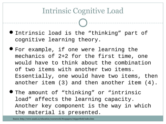 The cognitive load theory | PPT | Homework and Study | Education