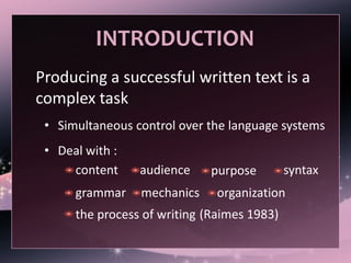 The Cognitive Model of Writing Process | PPTX