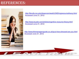 The cognitive resource theory | PPTX