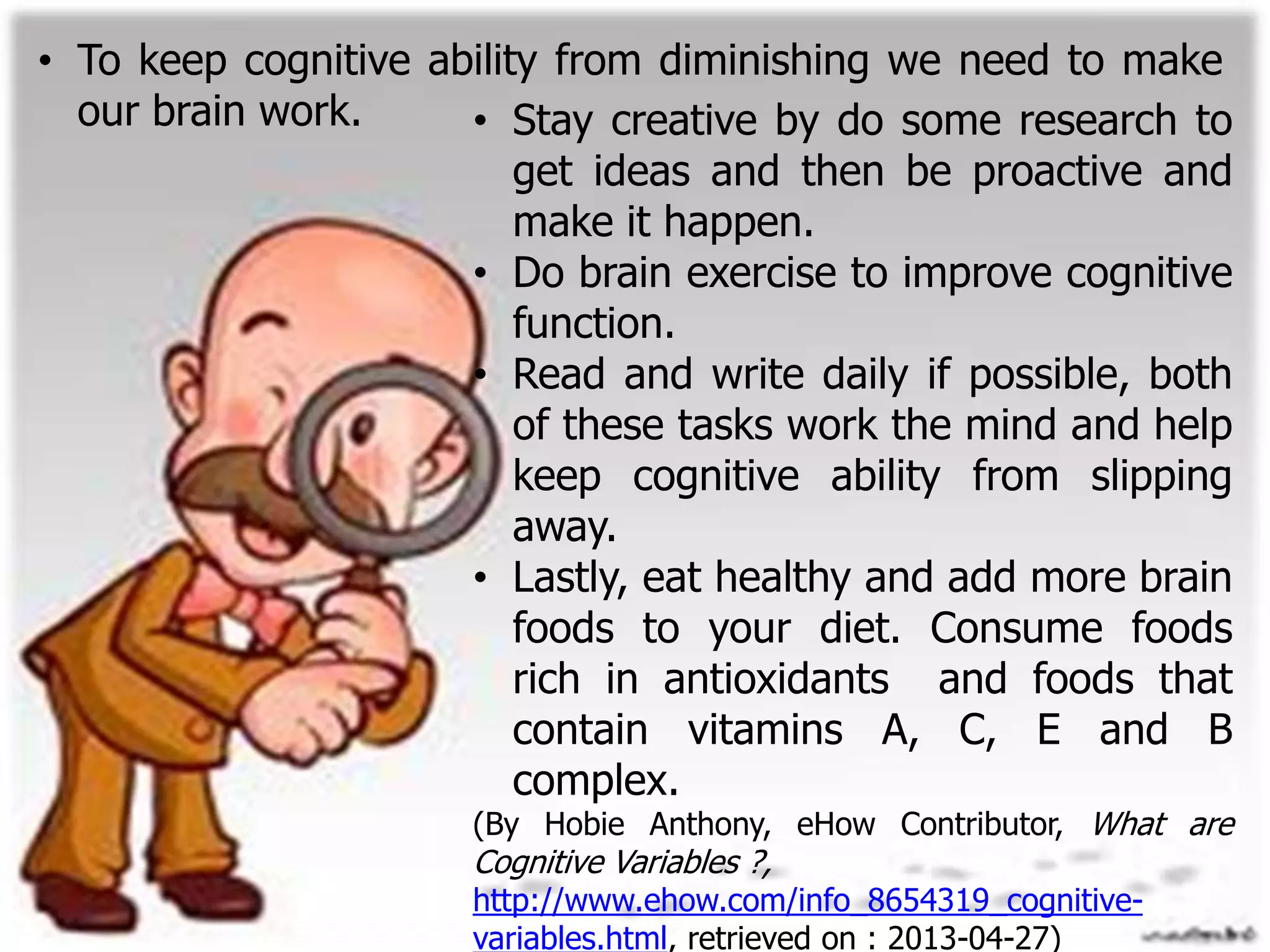 The cognitive variable - UMT | PPT