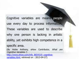 The cognitive variable - UMT | PPT