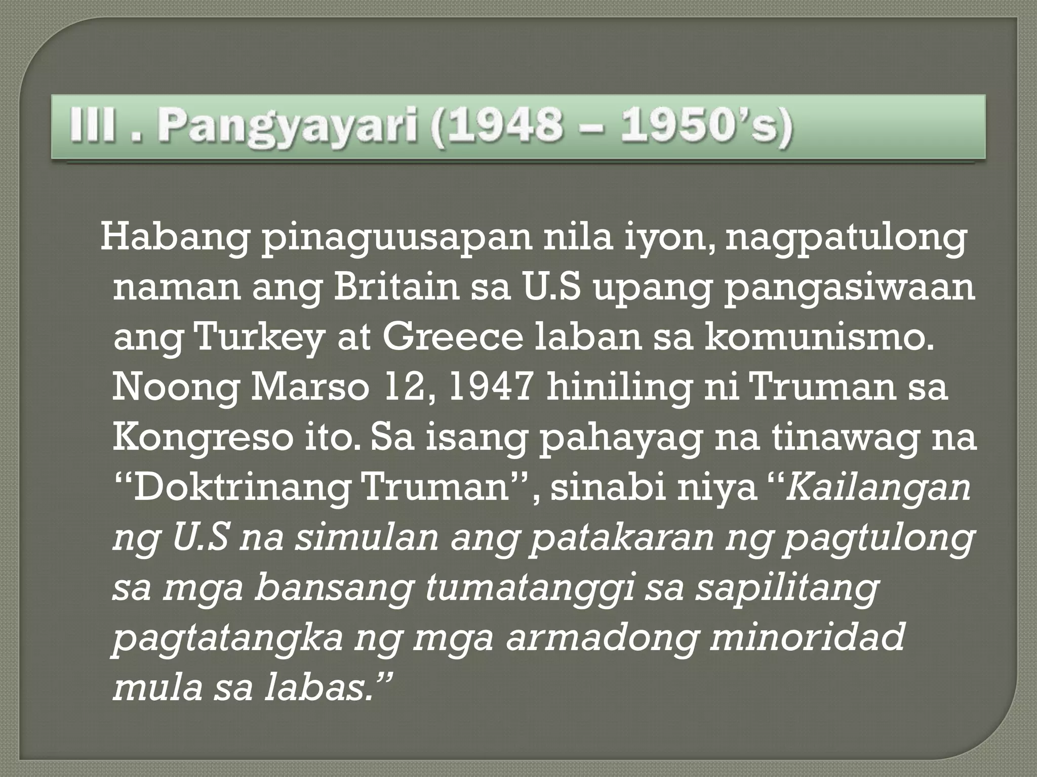 The Cold War (Tagalog) | PPTX