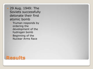 The Cold War: Actions and Reactions | PPTX
