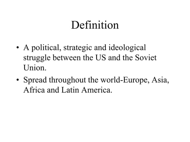 The cold war 1945 1990 | PPT