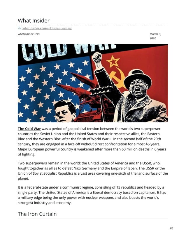 The cold war summary and facts | PDF