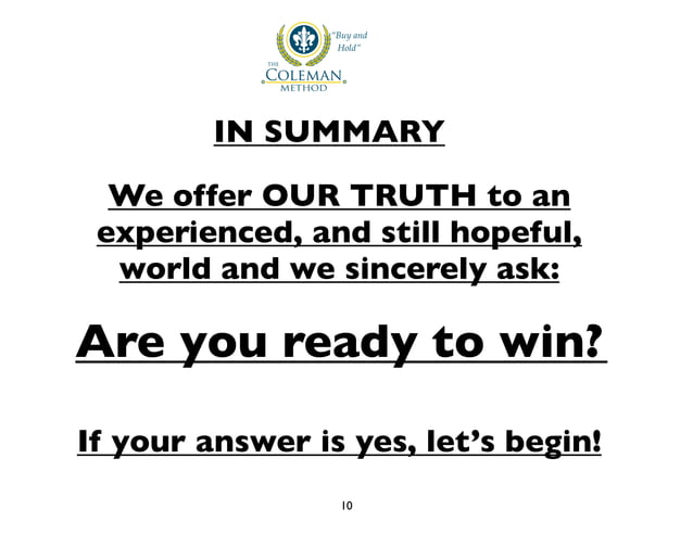 The Coleman Method | PPT