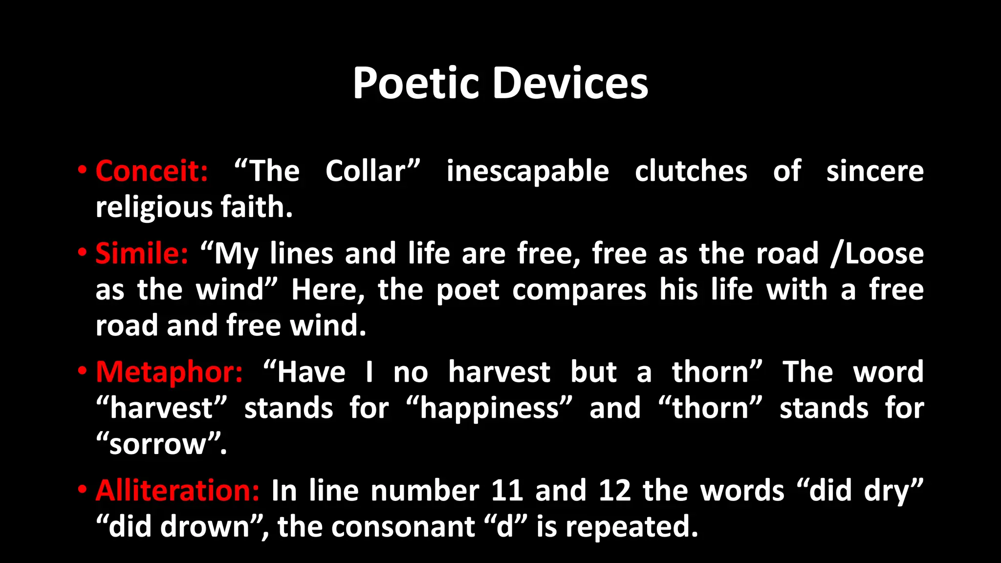 The Collar by George Herbert: Summary and Analysis | PPT