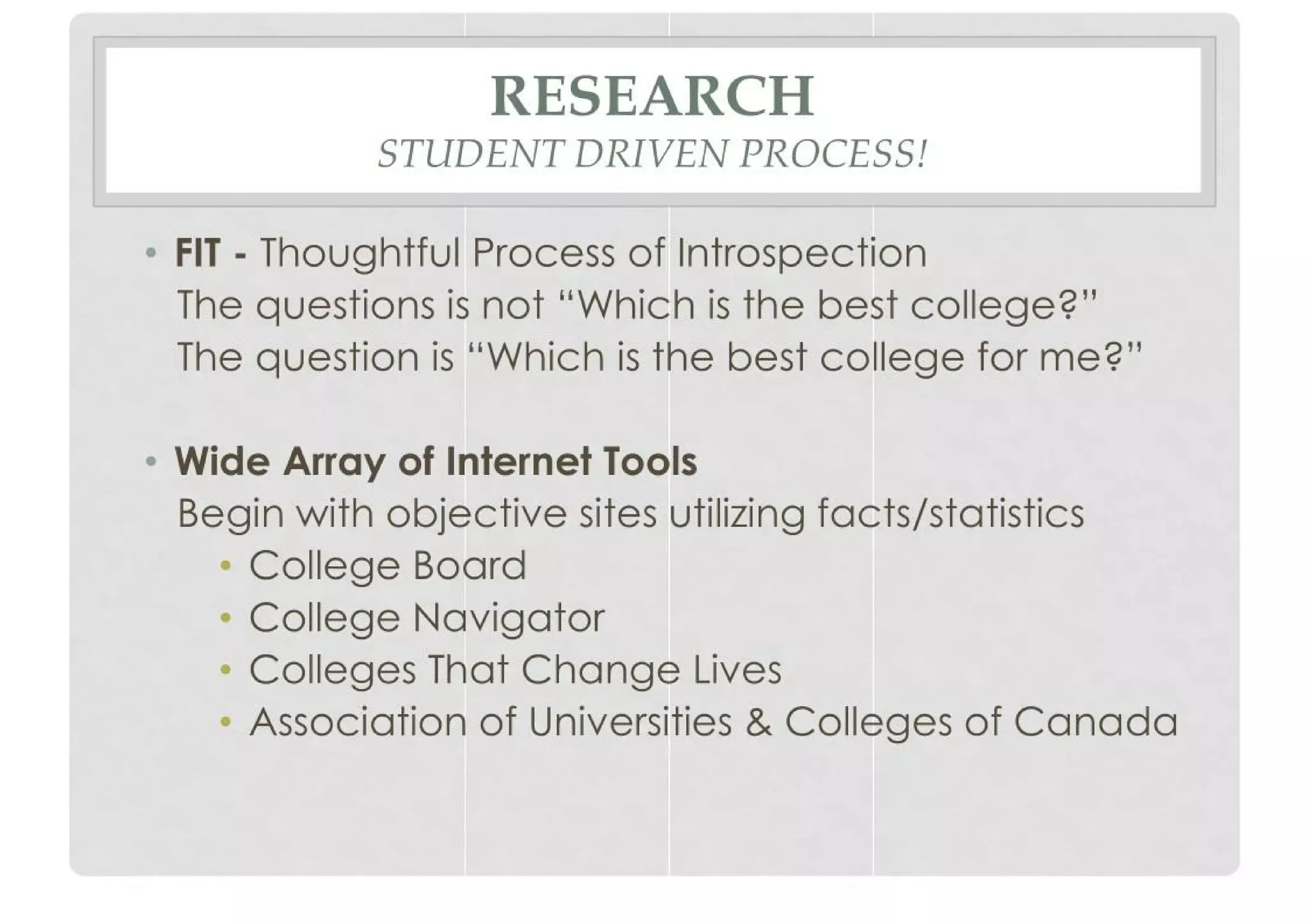 The College Admissions Process | PPT