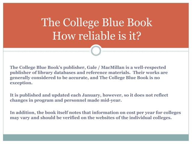 The College Blue Book instructional guide | PPT