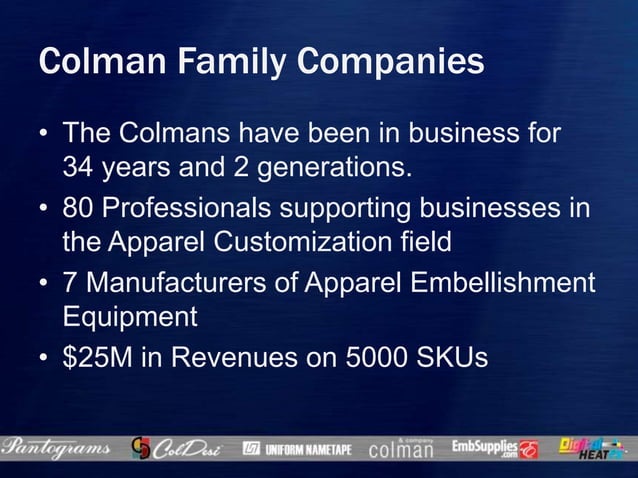 The Colman Family Of Companies | PPTX | Computing | Technology & Computing