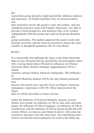 The Colonial Context of Filipino American Immigrants’ Psycholo.docx