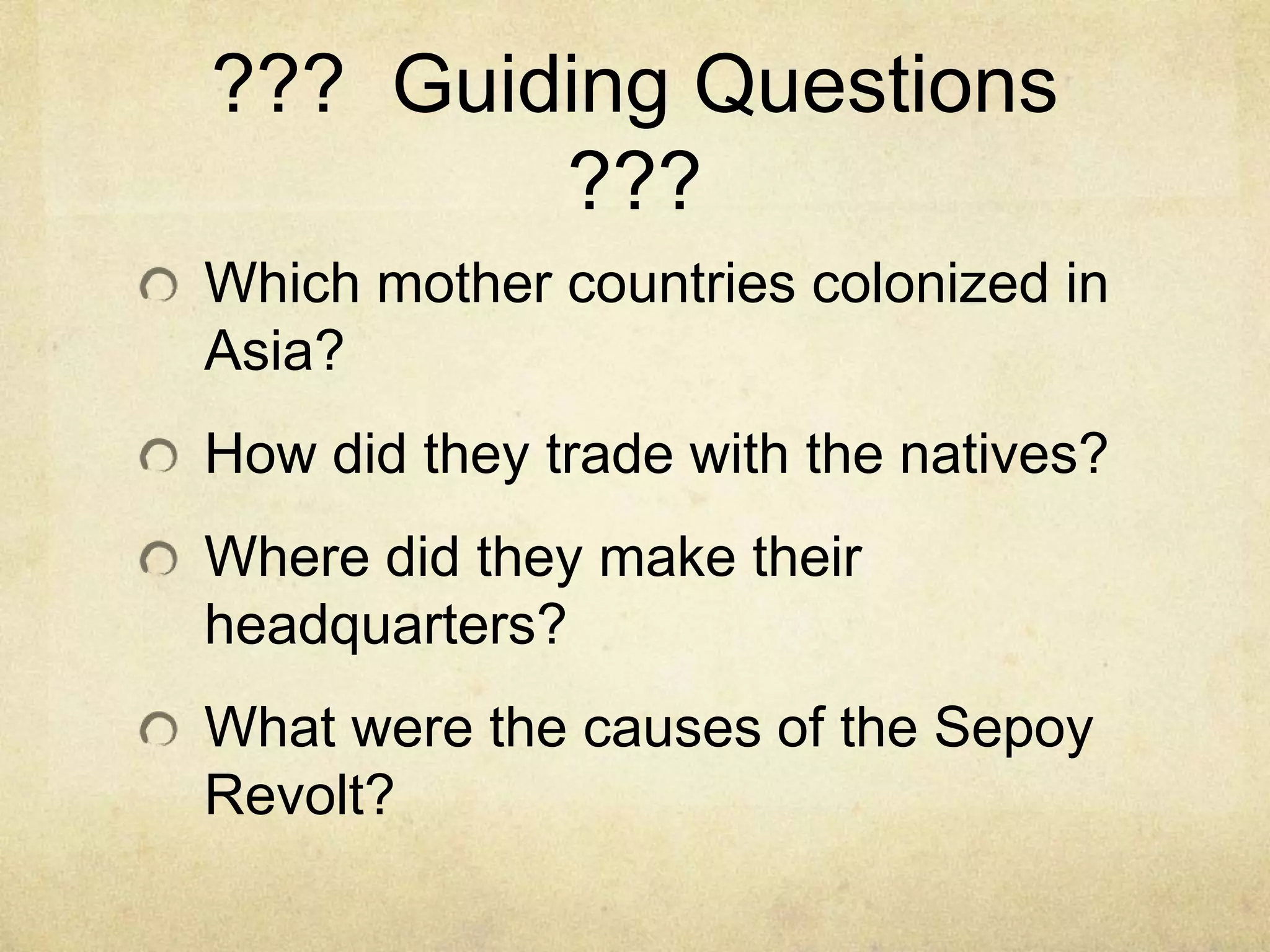 The colonies of asia | PPTX